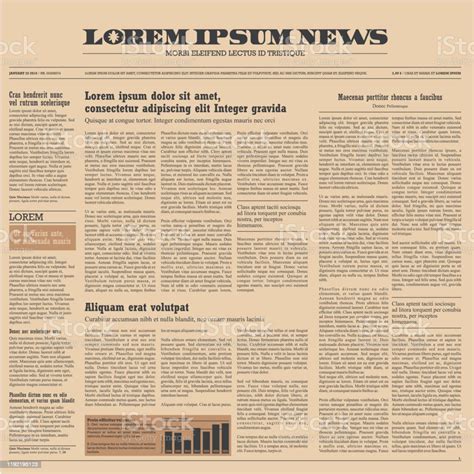 Latar Belakang Koran Vintage Templat Desain Koran Ilustrasi Stok