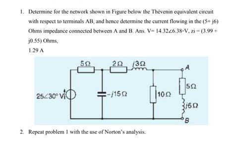 Solved 1 Determine For The Network Shown In Figure Below