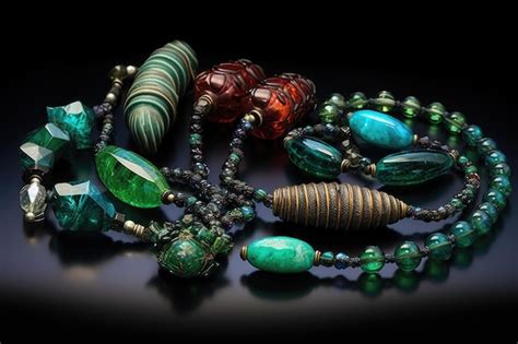 Premium Ai Image Glass Beads And Pendants In Various Shapes Created