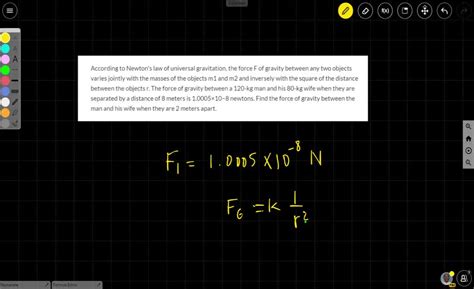 Solved According To Newtons Law Of Universal Gravitation The Force F