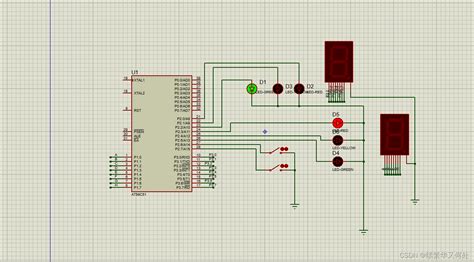 单片机实验——改进型交通信号灯设计，交通信号系统是保障交通安全高效的重要设施，为了利于司机更好的判断，很多交通信号灯系统在原来的系统基础上设置了倒计时显示器。本实验利用7段数码管作倒计时显示器