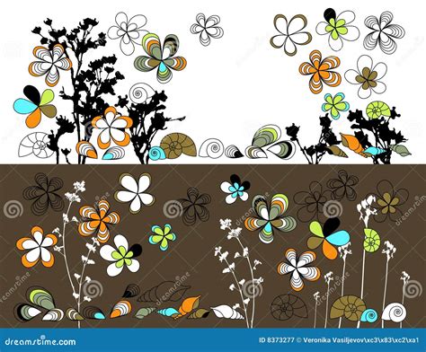 Pisture With Drawing Flowers Stock Illustration Illustration Of