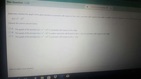 Solved This Question 5 Pts Determine Whether The Graph Of