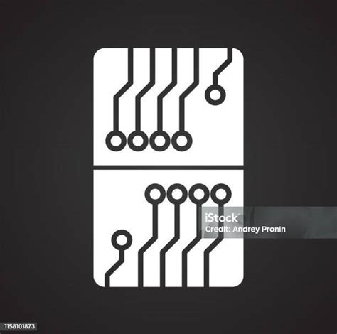 그래픽 및 웹 디자인배경에 컴퓨터 칩 관련 아이콘 간단한 그림 웹 사이트 버튼 또는 모바일 앱에 대한 인터넷 개념 기호입니다 Cpu에 대한 스톡 벡터 아트 및 기타 이미지