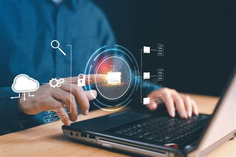 Computer Software Archiving Concept Stock Illustration Illustration Of Businessman Hand