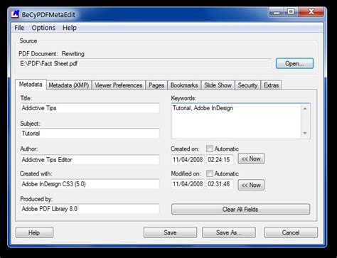 Remove Passwords And Edit Pdf Metadata With Becypdfmetaedit