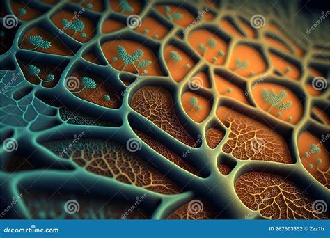 Abstract Biological Close Up Full Frame Macro Background Neural Network Generated Art Stock