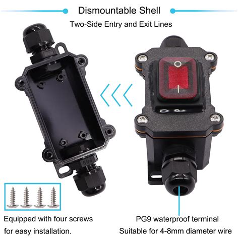Buy Hmknana Ip67 Waterproof Inline Cord Switch 12v Dc 20a Dpst 4pin 2 Position On Off Outdoor