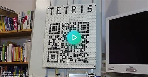 Playing Tetris On A Flipdot Display Grid Of Small Discs That Are Black