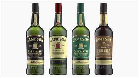 3d Jameson Whiskey Bottles Bundle Model Turbosquid 2373672