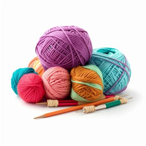 Premium Ai Image Colorful Knitting And Wool Materials