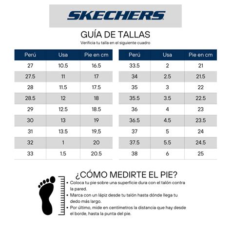 Guía De Tallas Skechers Tiendas Sdely