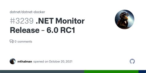 Net Monitor Release 60 Rc1 · Issue 3239 · Dotnetdotnet Docker