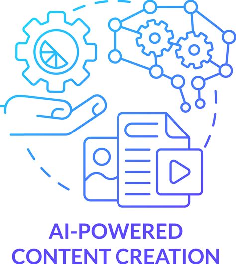Ai Powered Content Creation Blue Gradient Concept Icon Technology
