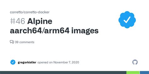 Alpine Aarch64 Arm64 Images · Issue 46 · Corretto Corretto Docker · Github