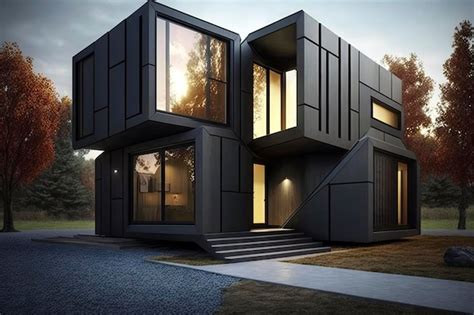 Modern Architecture Modular Home Exterior Design Premium Ai Generated Modern Architecture Modular Home Exterior Design Premium Ai Generated