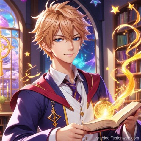 Magic School Male Student Stable Diffusion Online