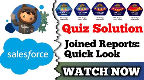 joined reports quick look salesforce trailhead quiz solution youtube