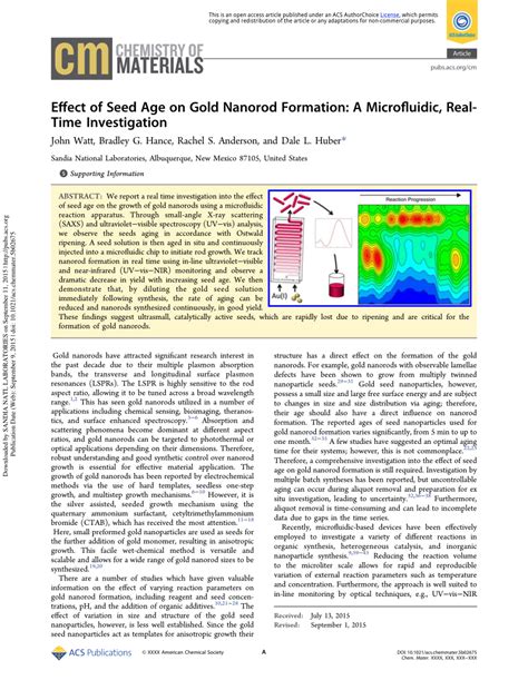 Pdf Effect Of Seed Age On Gold Nanorod Formation A Microfluidic Real Time Investigation