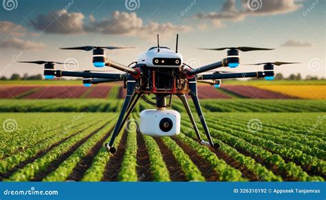 An Advanced Autonomous Robot Drone Equipped With Sensors And Ai Technology Is Operating In An
