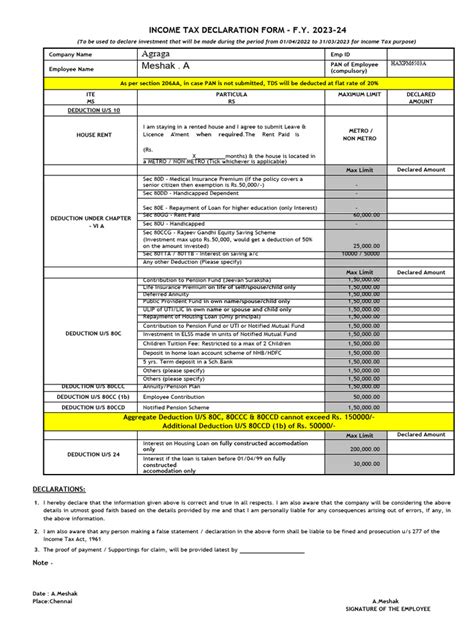 Employee Declaration Form Pdf Life Insurance Money
