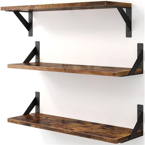 23 In W X 6 In D Rustic Brown Floating Shelves Decorative Wall Shelf
