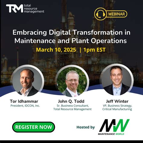 Digitaltransformation Webinar Assetmanagement Maintenancemanagement Total Resource Management