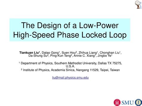 The Design Of A Low Power High Speed Phase Locked Loop Ppt Download