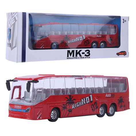 Lizealucky Bus Toy 1 50 Simulation Transit Bus Model Alloy Pull Back Bus Toy With Light And
