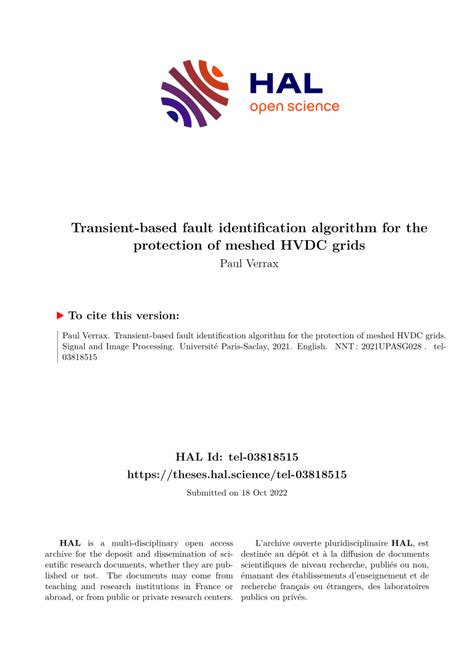 pdf transient based fault identification algorithm for the protection