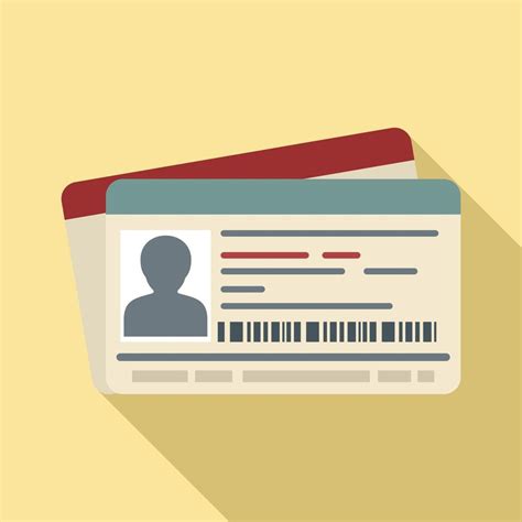 Id Passport Card Icon Flat Style 14570411 Vector Art At Vecteezy