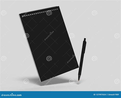 Blank Notebook Mock Up 3d Render Illustration Stock Illustration