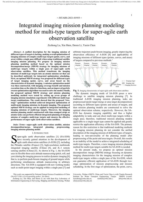 PDF Integrated Imaging Mission Planning Modeling Method For Multi Type Targets For Super Agile