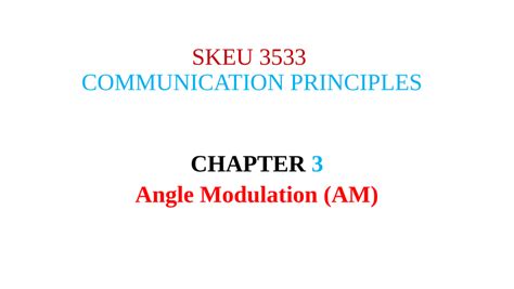 Pdf Chapter 3 Angle Modulation
