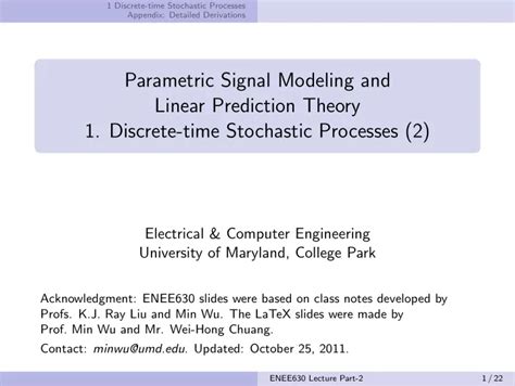 Ppt Parametric Signal Modeling And Linear Prediction Theory 1