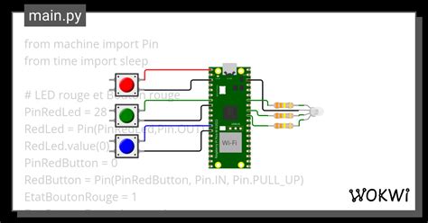 LED RGB BOUTONS Wokwi ESP32 STM32 Arduino Simulator
