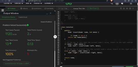 My Geeksforgeeks Hack Insert Node In Bst Satyam Singh Posted On The Topic Linkedin