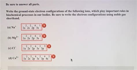 Solved Be Sure To Answer All Parts Write The Ground State