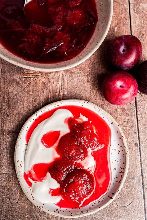 Easy Stewed Plums With Black Tea And Cardamom