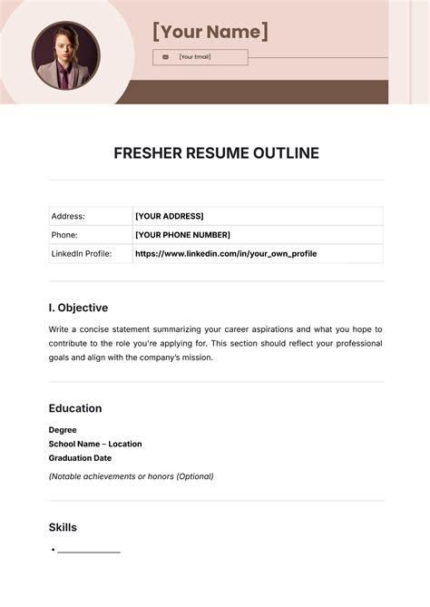 Free Diploma Fresher Resume Template To Edit Online