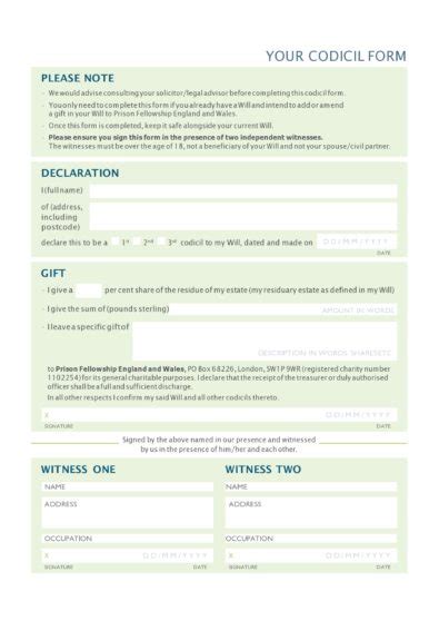46 Free Codicil To Will Forms And Templates Templatelab