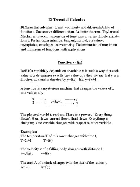 Differential Calculus: Limit, Continuity and Differentiability of | PDF | Differential Calculus ...