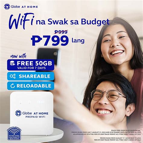 Globe At Home Prepaid Wifi Promo Offers Free 50gb Data Megabites