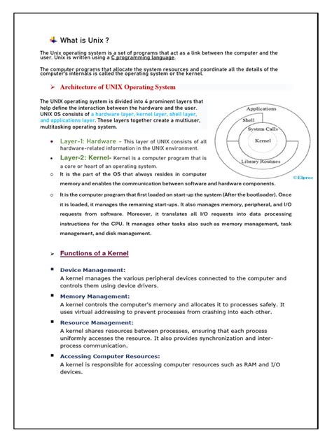 Unix Chapter 1 Pdf Operating System Kernel Operating System