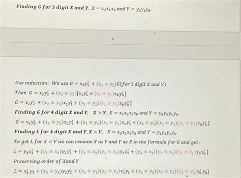 Solved Background Given Two Binary Numbers X And Y We Want