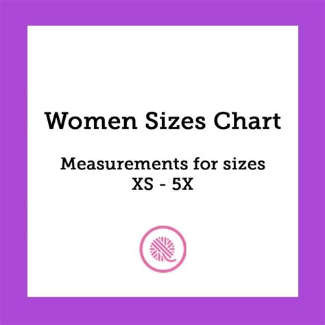 Women Sizes Chart Common Body Measurements From Xs To X