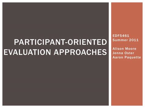 Ppt Participant Oriented Evaluation Approaches Powerpoint Presentation Id1961380