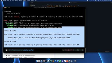 Rust Exercism Hello World Exercise 1 Youtube