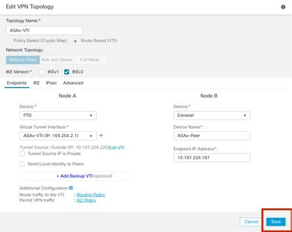 Configure Route Based Site To Site VPN Between ASA And FTD Cisco