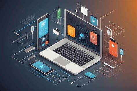 premium photo cloud computing concept on different electronic devices
